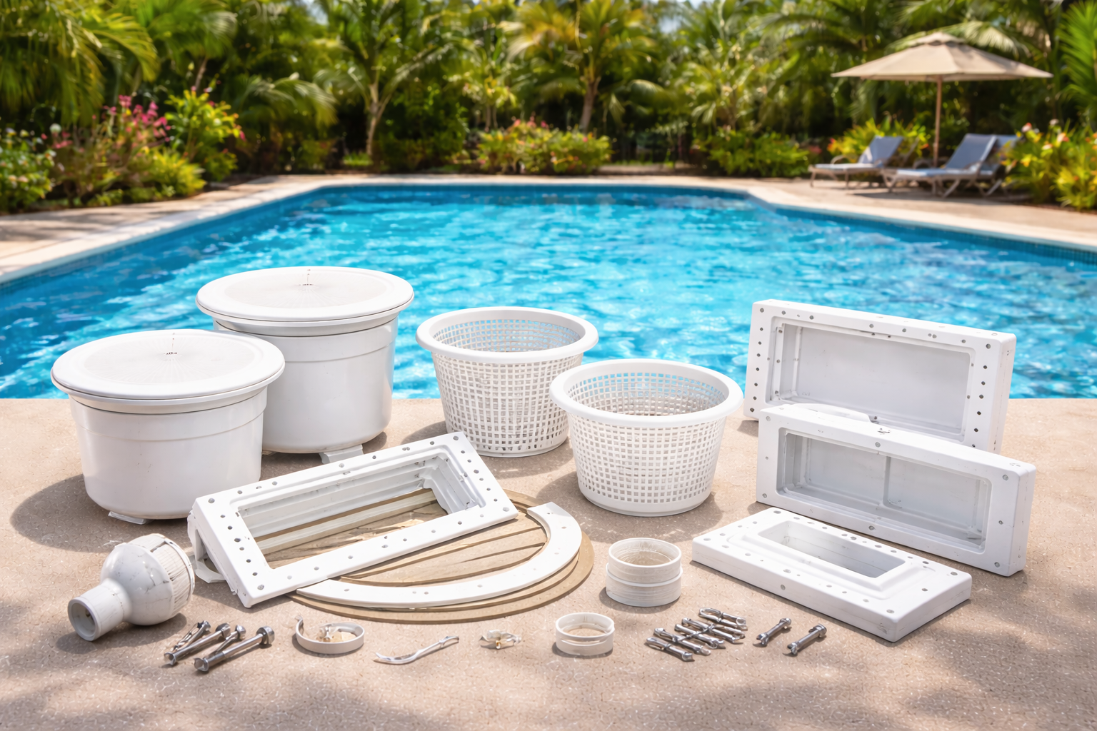 Pool Skimmer Parts | Lids, Baskets, Weirs & Gaskets – Aqua Terra Backyard