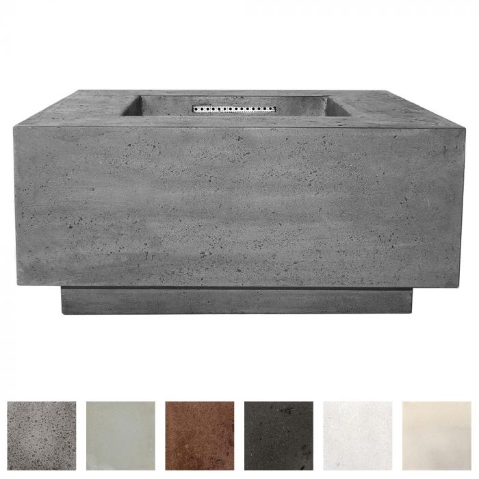 Prism Hardscapes Tavola 2 36-Inch Concrete Square Outdoor Fire Pit Tab ...